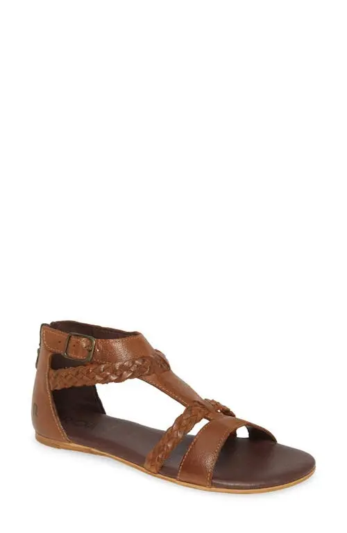 ROAN Posey Braided V-strap Sandal - Tan Leather