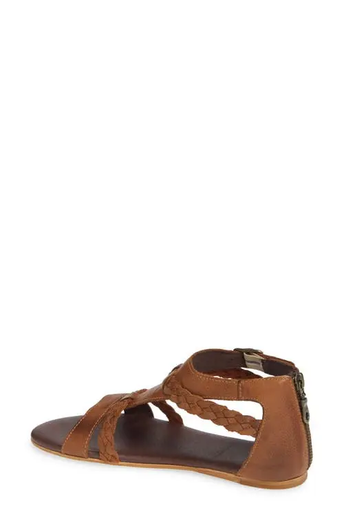 ROAN Posey Braided V-strap Sandal - Tan Leather