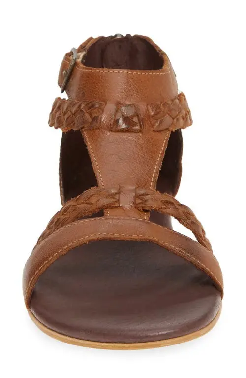 ROAN Posey Braided V-strap Sandal - Tan Leather