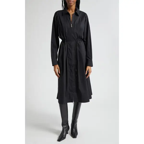 Staud Chi Midi Shirtdress - Black