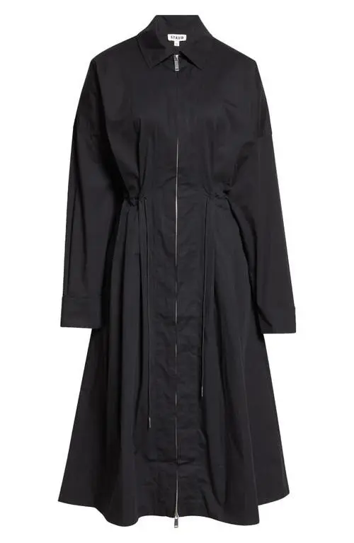 Staud Chi Midi Shirtdress - Black