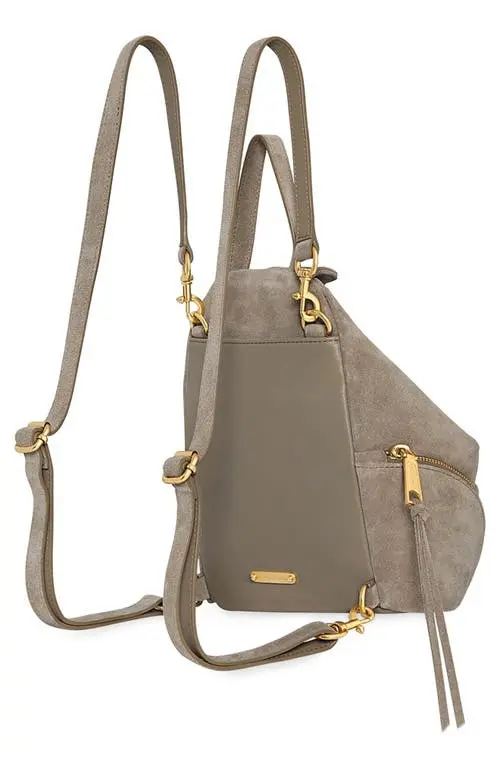 Rebecca Minkoff Mini Julian Suede Convertible Backpack - Clay