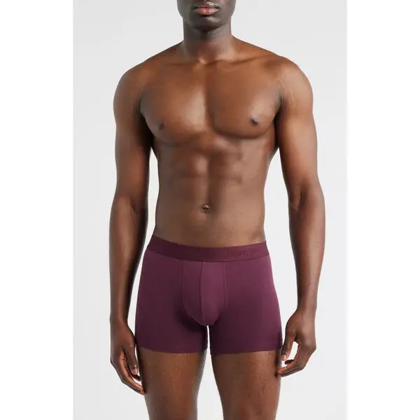 ORGANIC BASICS Core 3-pack Stretch Cotton Trunks - Stone Grey/plum/deep Navy