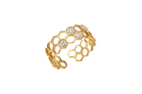 ARTE NOVA JEWELLERY Colmeia Ring - Silver Gold Plated