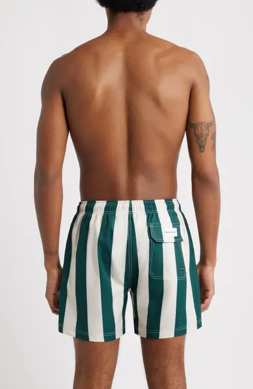 MAVRANS Emerald Heritage Cabana Stripe Swim Trunks
