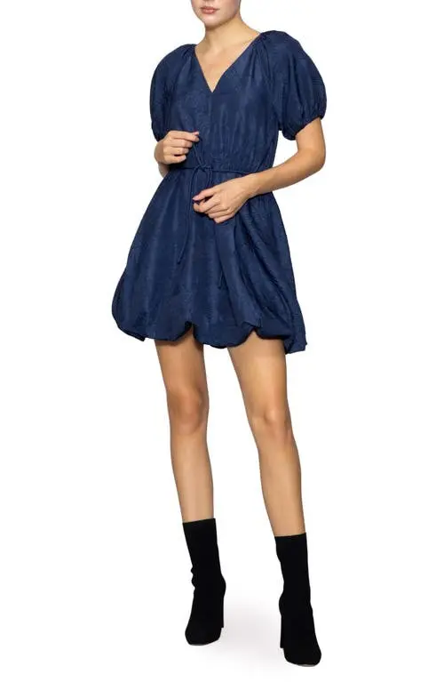 MELLODAY Tie Waist Bubble Hem Minidress