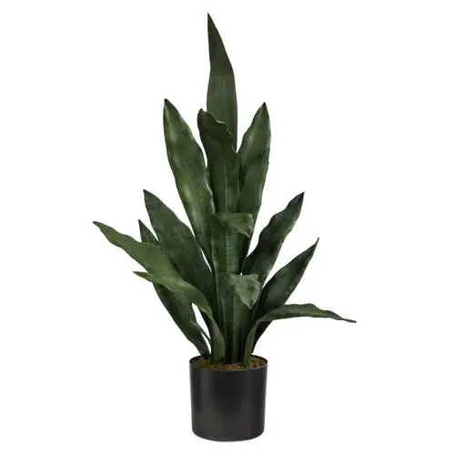 NEARLY NATURAL 2-ft Artificial Sansevieria Snake Plant - Green