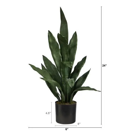 NEARLY NATURAL 2-ft Artificial Sansevieria Snake Plant