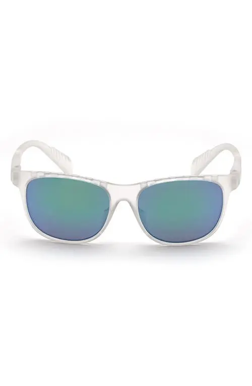 Adidas 55mm Round Frame Sunglasses - Crystal/smoke Mirror