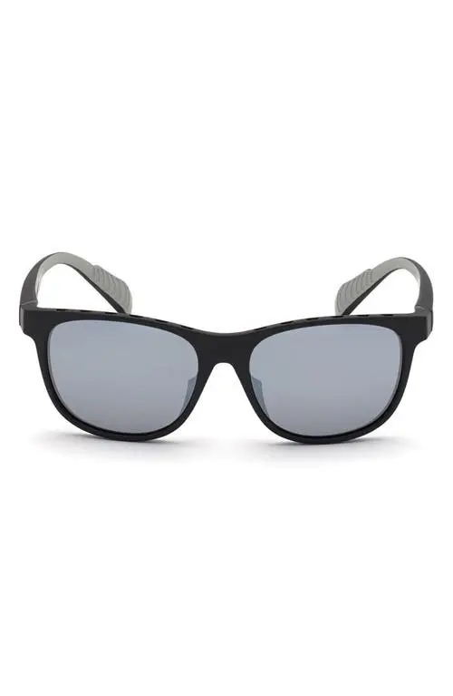 Adidas 55mm Round Frame Sunglasses - Matte Black/smoke Mirror