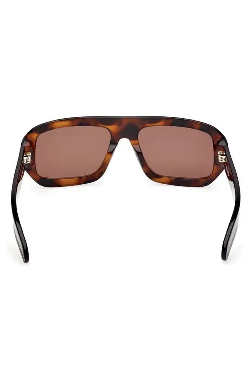 Adidas 58mm Navigator Sunglasses - Dark Havana/brown