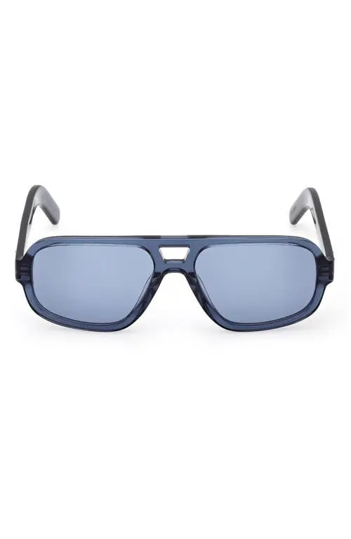 Adidas 55mm Navigator Sunglasses - Shiny Blue/blue