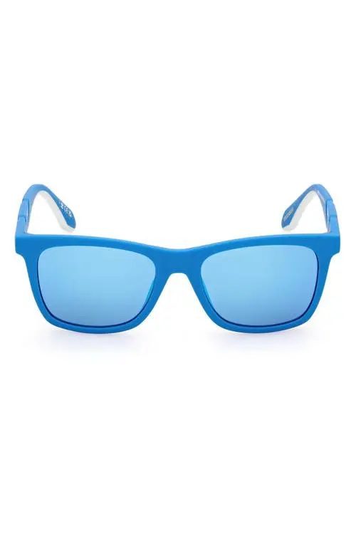 Adidas 53mm Navigator Sunglasses - Matte Light Blue/blue Mirror