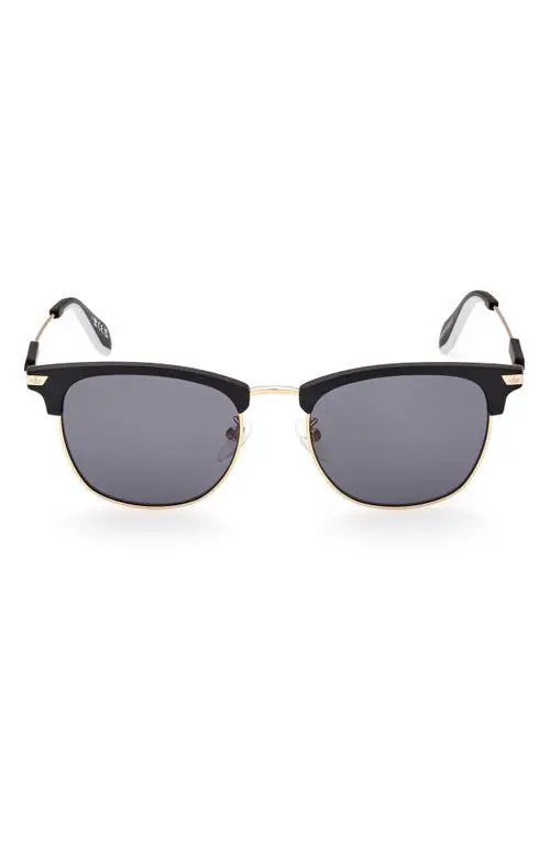 Adidas 53mm Round Frame Sunglasses - Matte Black/smoke