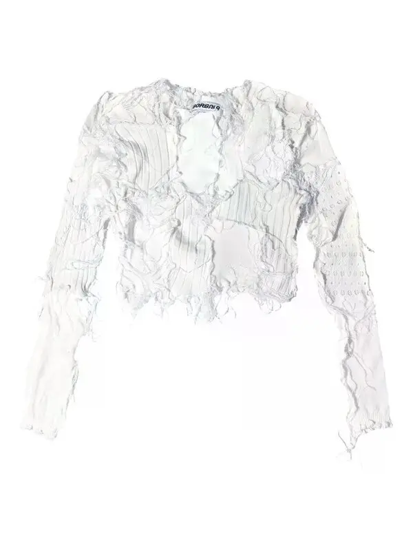 BORBALA Ruffled Crew-neck Top