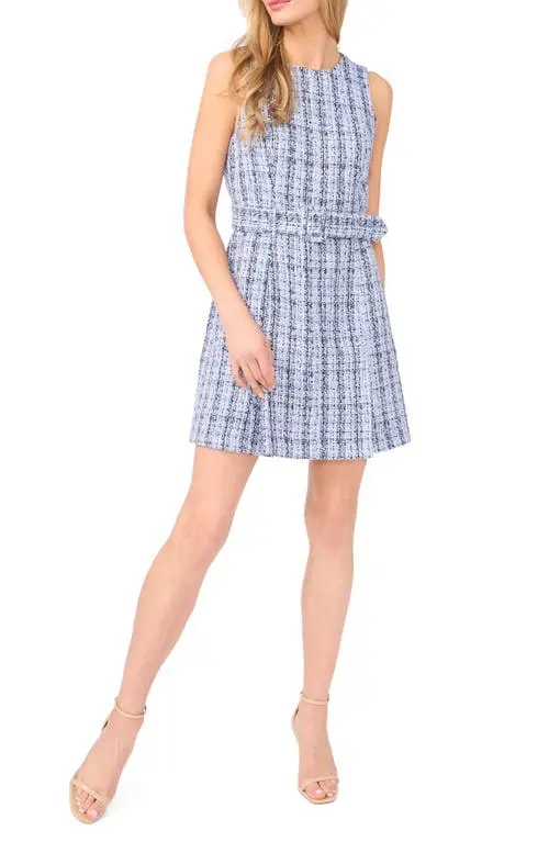 CECE DUPRAZ Belted Tweed Mini Dress