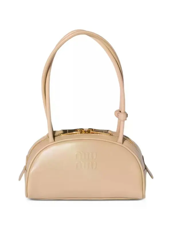 Miu Miu Beau Embossed-logo Leather Shoulder Bag