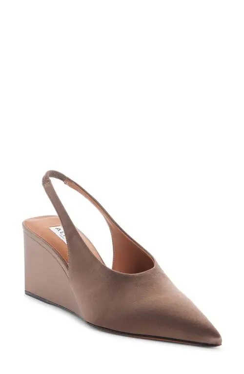 Alaïa Cube Slingback Wedge Pump - Chataigne
