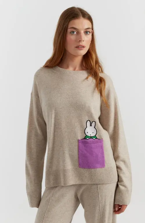 Chinti & Parker Wool-cashmere Miffy Peek-pocket Sweater - Soft Oat