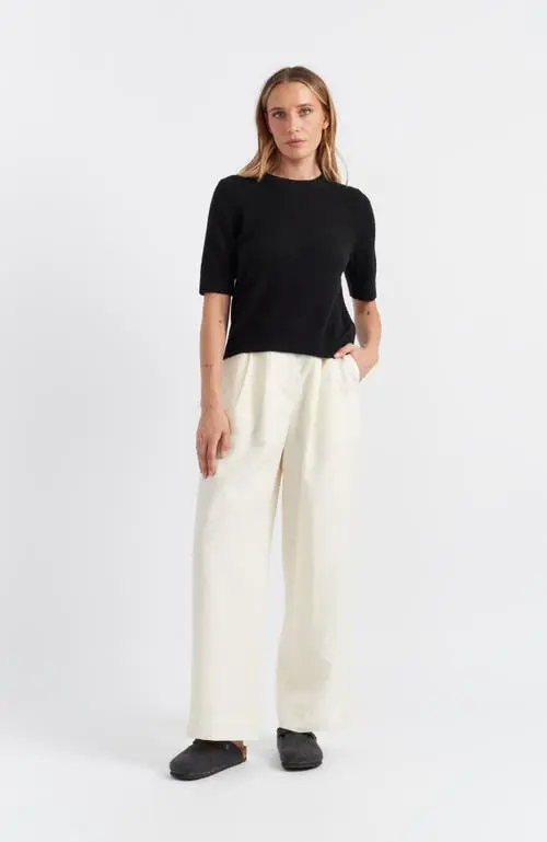 Chinti & Parker Cloud Cashmere Short Sleeve Tee - Black
