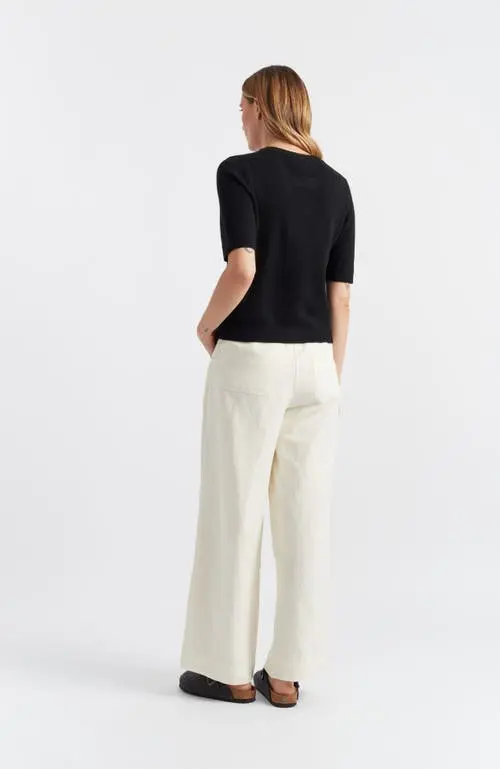 Chinti & Parker Cloud Cashmere Short Sleeve Tee - Black