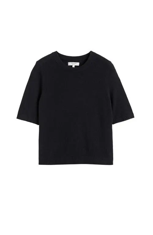 Chinti & Parker Cloud Cashmere Short Sleeve Tee - Black