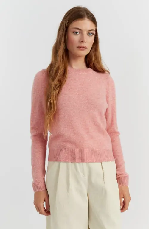 Chinti & Parker Cloud Cashmere Cropped Sweater - Pink Marl