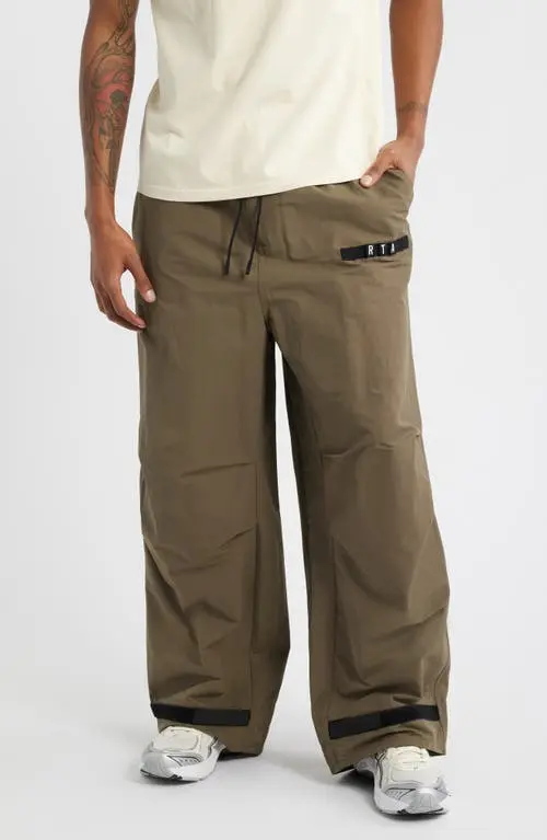 RtA Frederic Oversize Parachute Pants - Dusty Olive