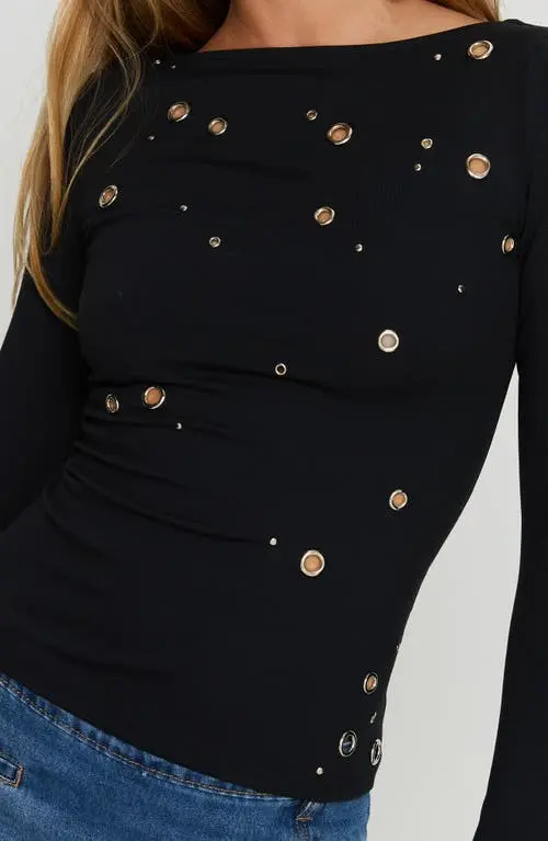 Princess Polly Eyelet Long Sleeve Top