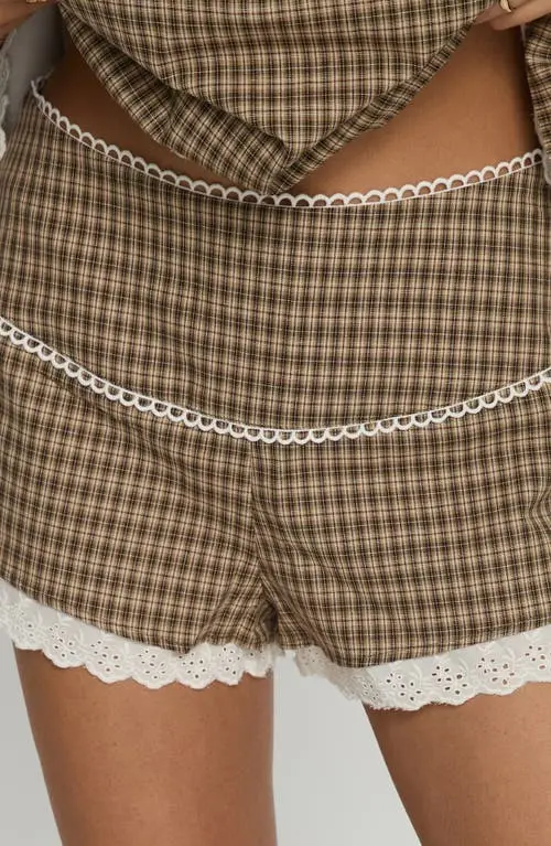 Princess Polly Chandelier Check Print Shorts