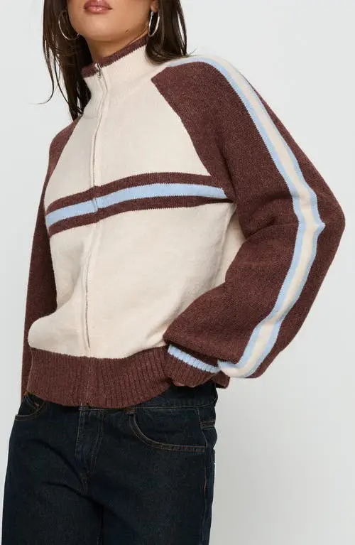 Princess Polly Lexanne Stripe Zip Sweater