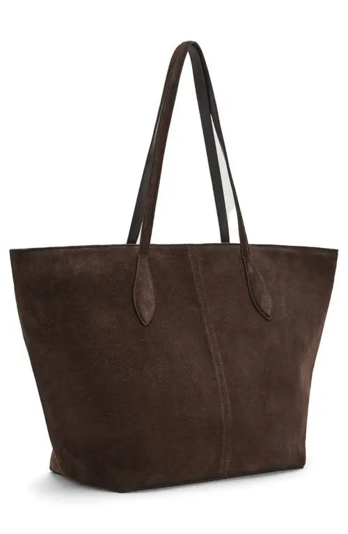Mango Suede Shopper Tote - Brown