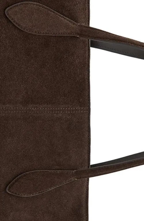 Mango Suede Shopper Tote - Brown