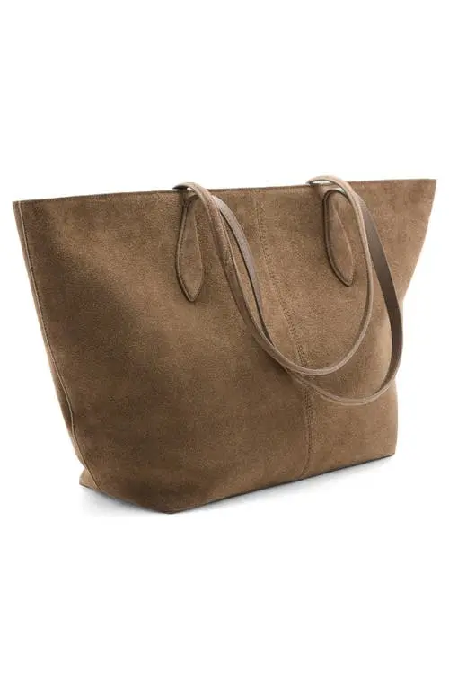Mango Suede Shopper Tote