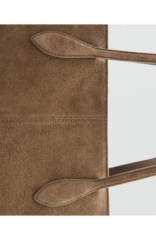 Mango Suede Shopper Tote