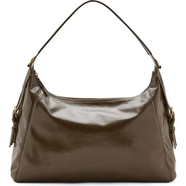Mango Buckled Faux Leather Shoulder Bag