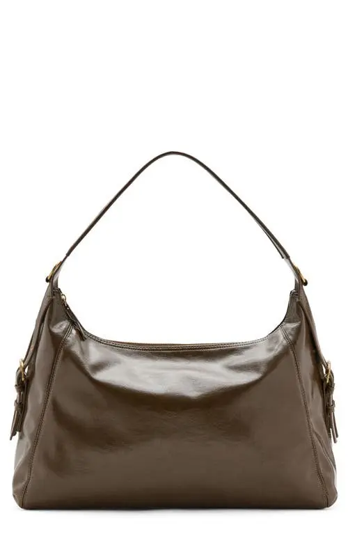 Mango Buckled Faux Leather Shoulder Bag