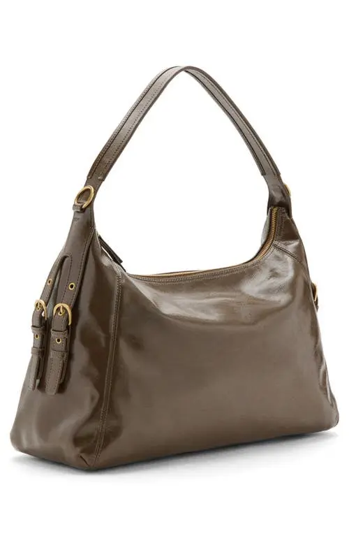 Mango Buckled Faux Leather Shoulder Bag