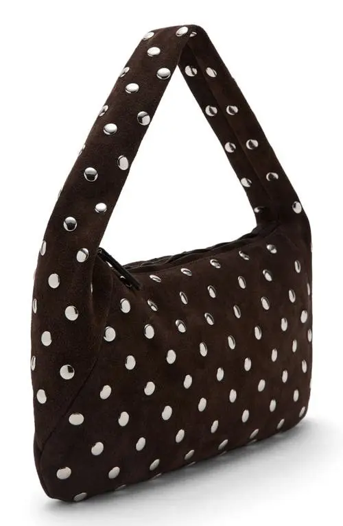 Mango Studded Suede Shoulder Bag
