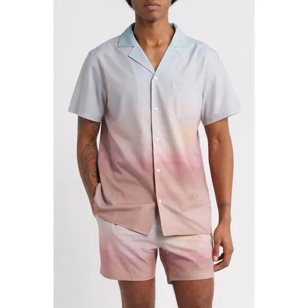 MAVRANS Sunset Weekend Short Sleeve Performance Button-up Shirt