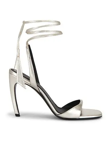 Attico Ora 95mm Metallic Leather Sandals - Silver