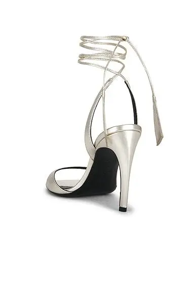 Attico Ora 95mm Metallic Leather Sandals - Silver