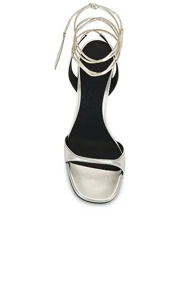 Attico Ora 95mm Metallic Leather Sandals - Silver