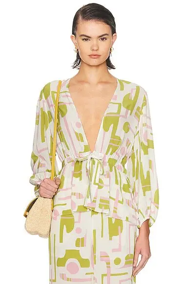 ADRIANA DEGREAS Tie Front Top - Unique