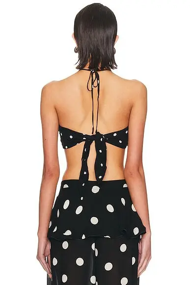 ADRIANA DEGREAS Polka Dot Bandeau Top