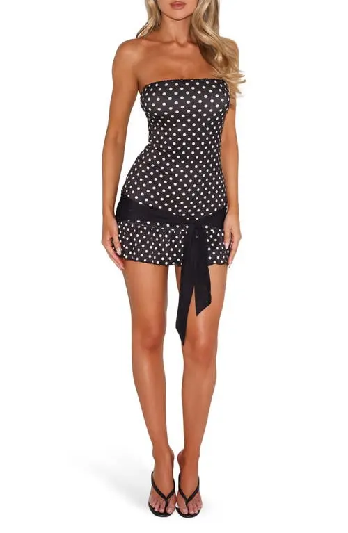 TIGER MIST Tove Polka Dot Mini Dress - Black