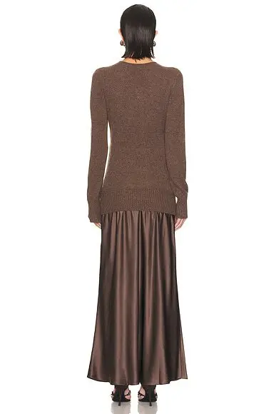 Christopher Esber Orbit Ruched Monument Long Sleeve Dress