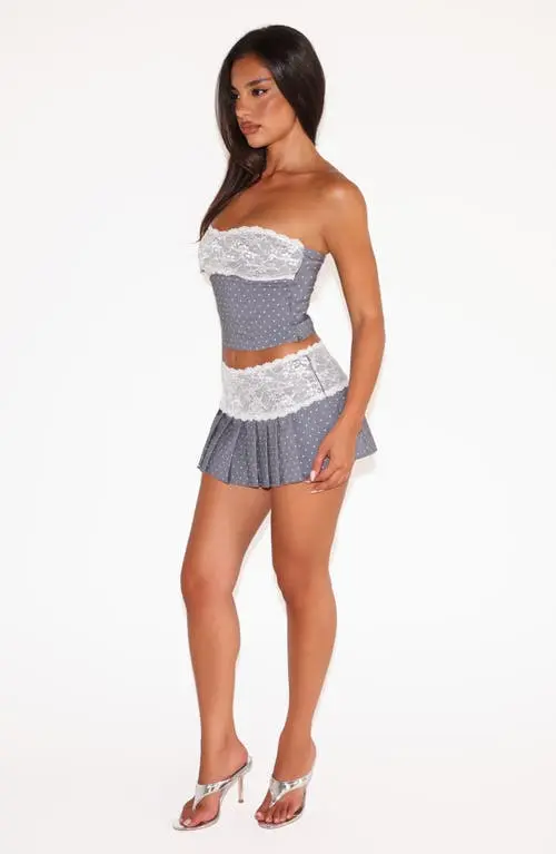 TIGER MIST Strapless Lace Trim Top