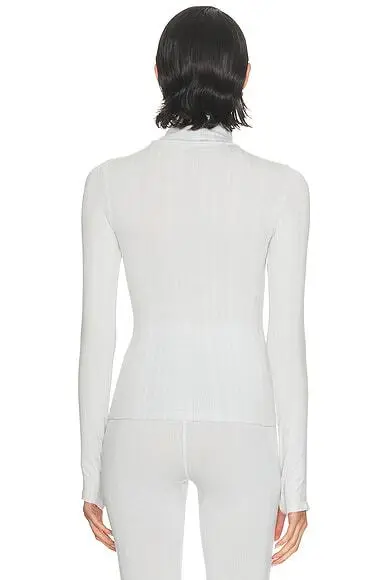 Cordova Sol Ribbed Knit Turtleneck Baselayer Top - Smoke