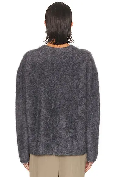 LISA YANG Natalia Brushed Cashmere Sweater - Graphite Brushed